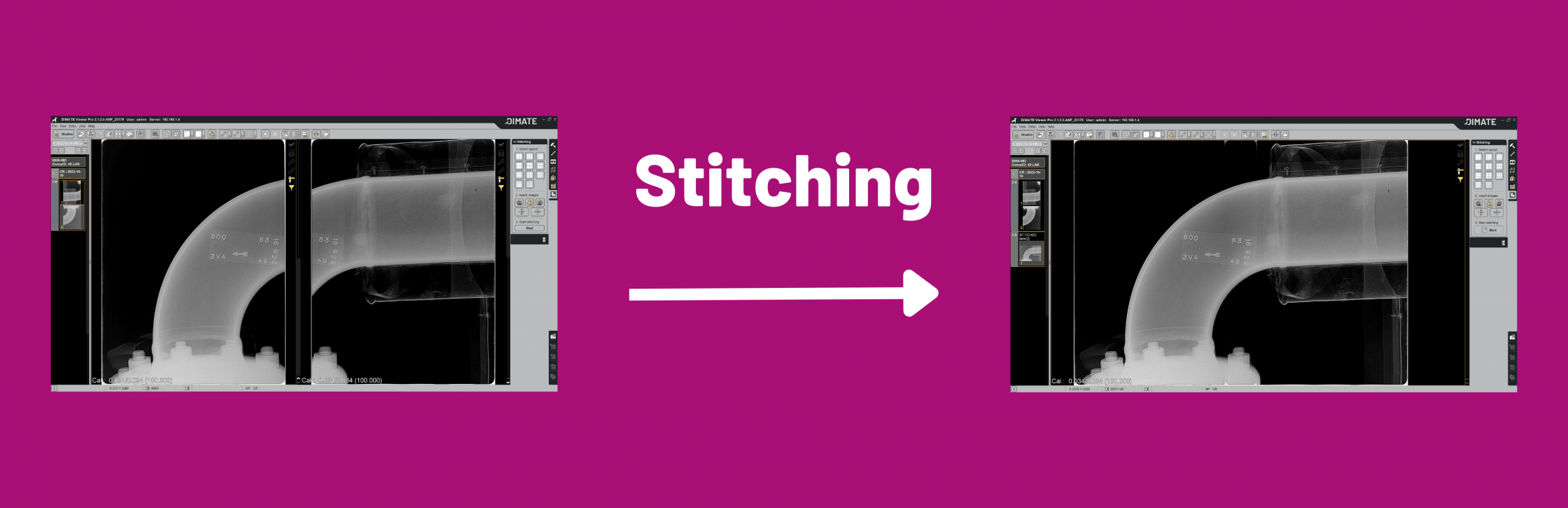 New function in DIMATE Viewer Pro: Stitching of RT images – DIMATE